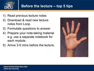 Note Taking Presentation for University Students | PPT