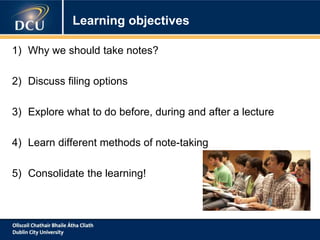 Note Taking Presentation for University Students | PPT