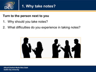 Note Taking Presentation for University Students | PPT