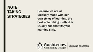 Note taking strategies | PPT