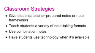 Best Note Taking Strategies to use for Students | PPT
