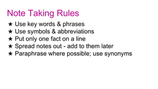 Best Note Taking Strategies to use for Students | PPT