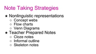 Best Note Taking Strategies to use for Students | PPT