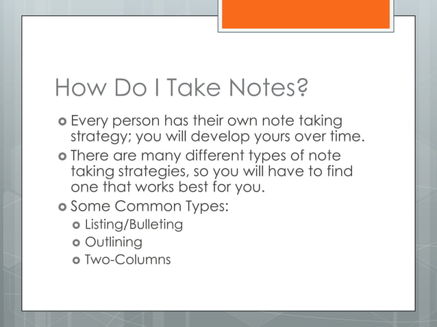Note taking & study skills | PPTX