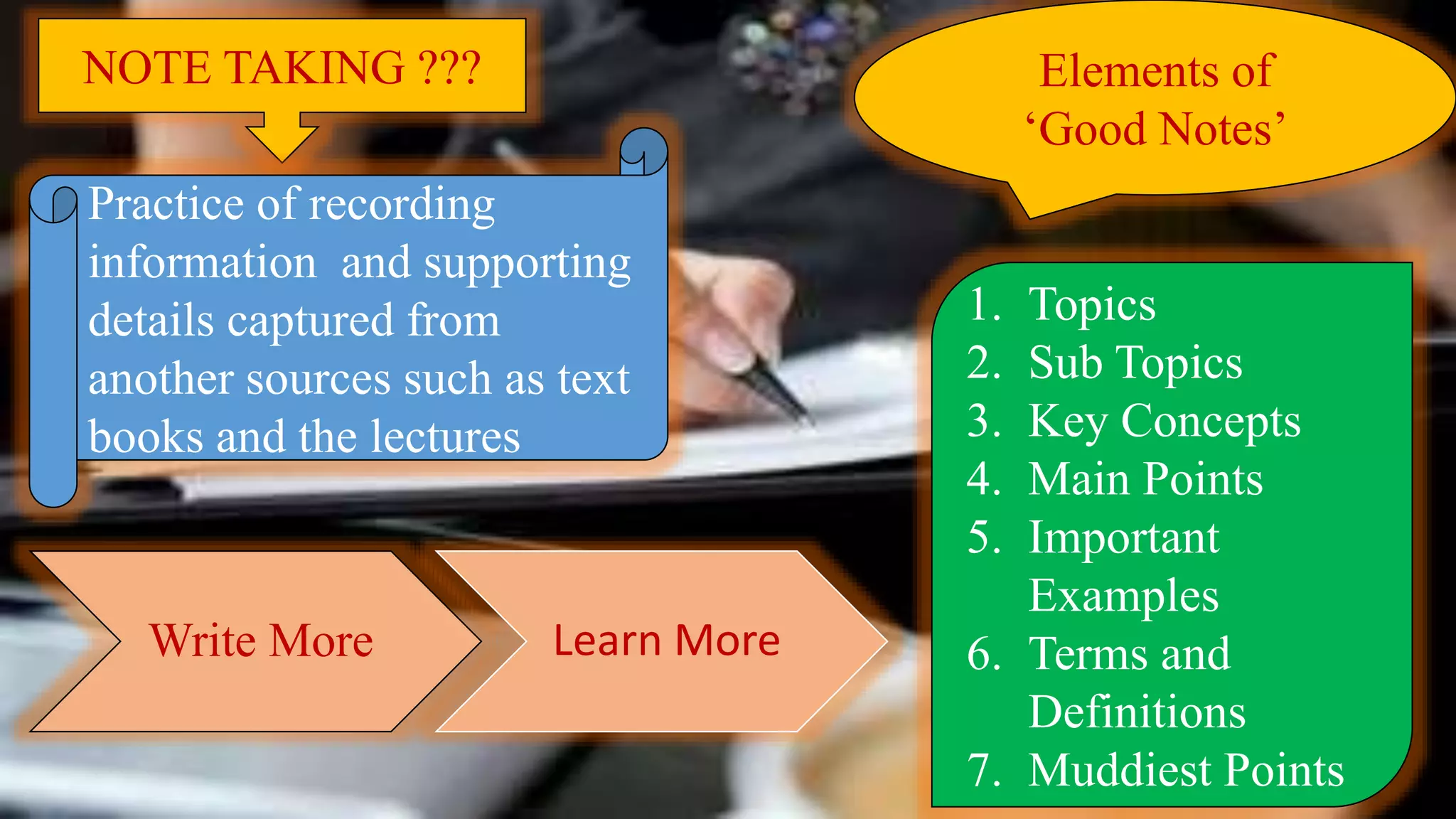 Note taking techniques | PPTX