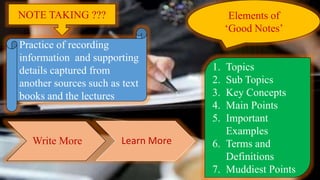 Note taking techniques | PPTX