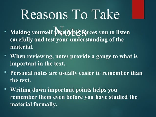 Note taking test taking and study skills | PPT