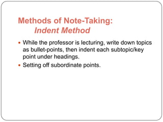 Note Taking Tips for Incoming Freshmen at UIC Honors College | PPTX ...