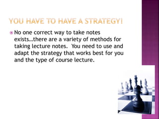 Note Taking Tips and Strategies | PPTX