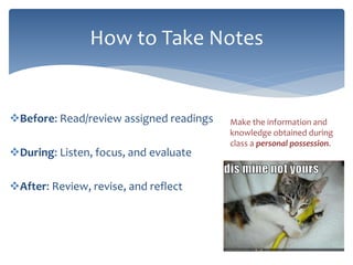Note Taking Workshop | PPTX