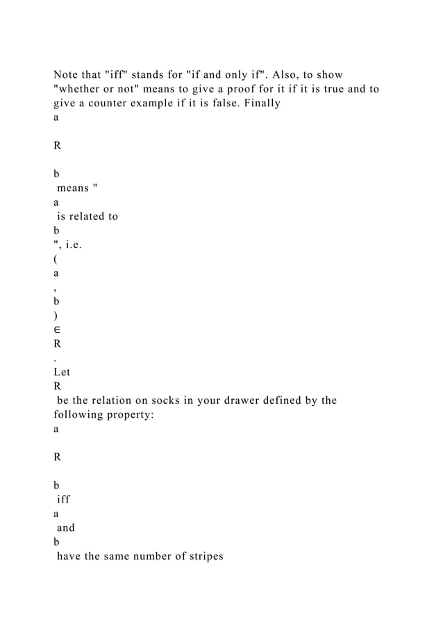 Note that iff stands for if and only if. Also, to show whether .docx