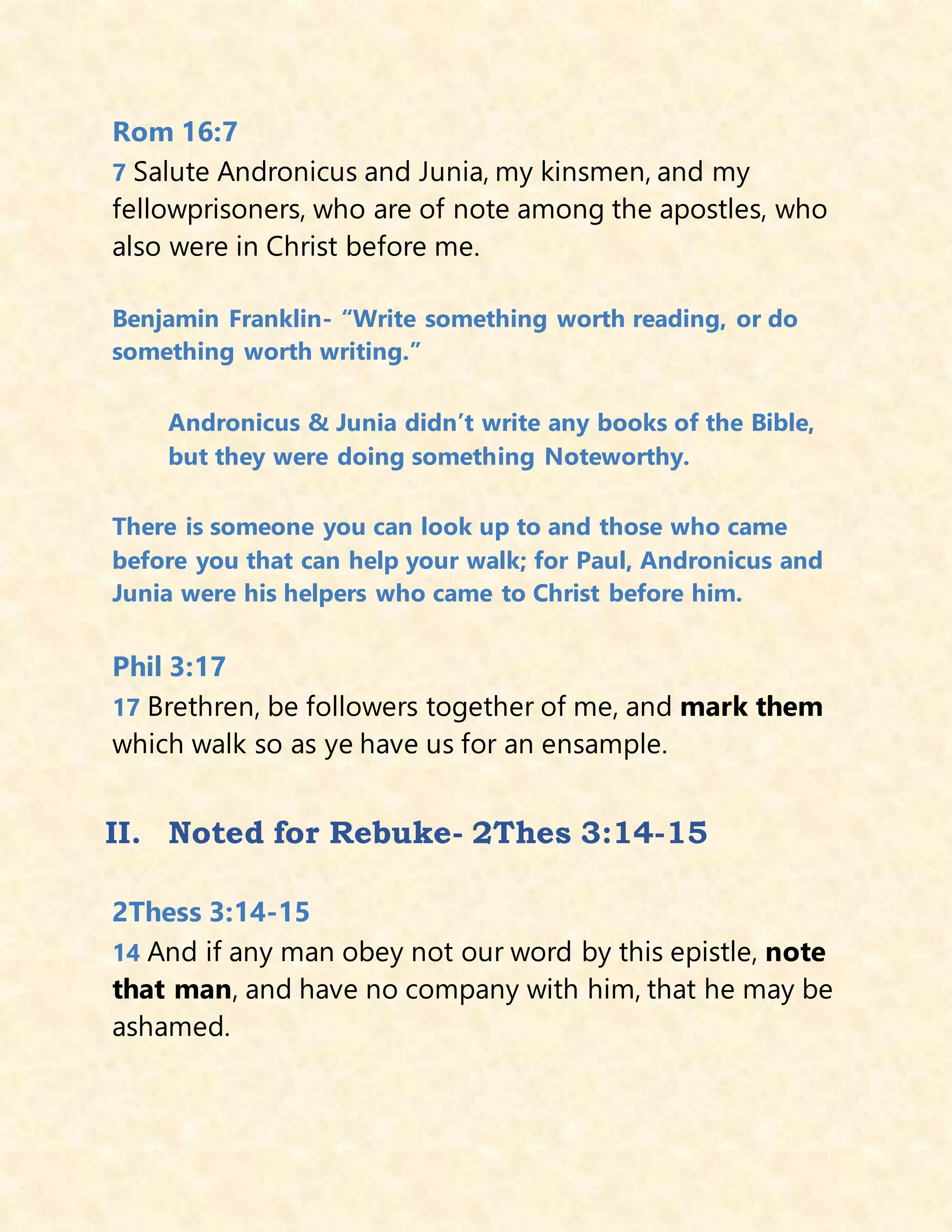 Noteworthy in the bible | DOCX