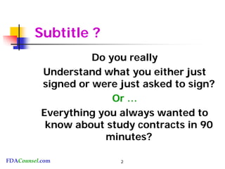 Understanding Contracts in the Clinical Research Process | PDF