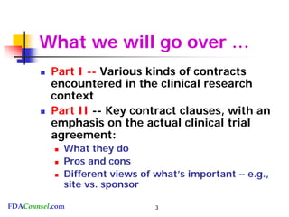 Understanding Contracts in the Clinical Research Process | PDF