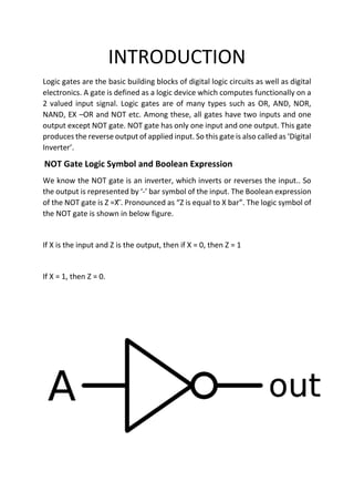 Digital logic, an inverter or NOT gate | PDF
