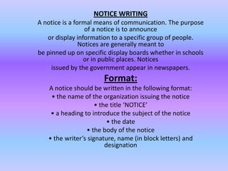 Notice writing by kuldeep Bartwal Deep | PPTX
