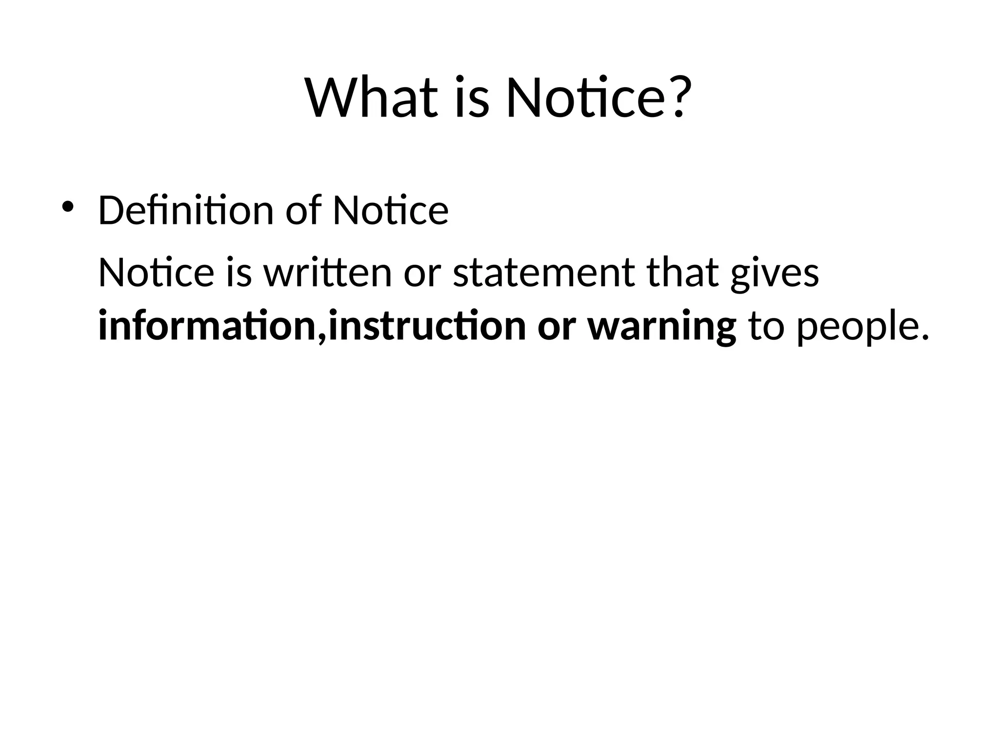 *tentang penjelasan notice, notice adalah peringatan | PPTX