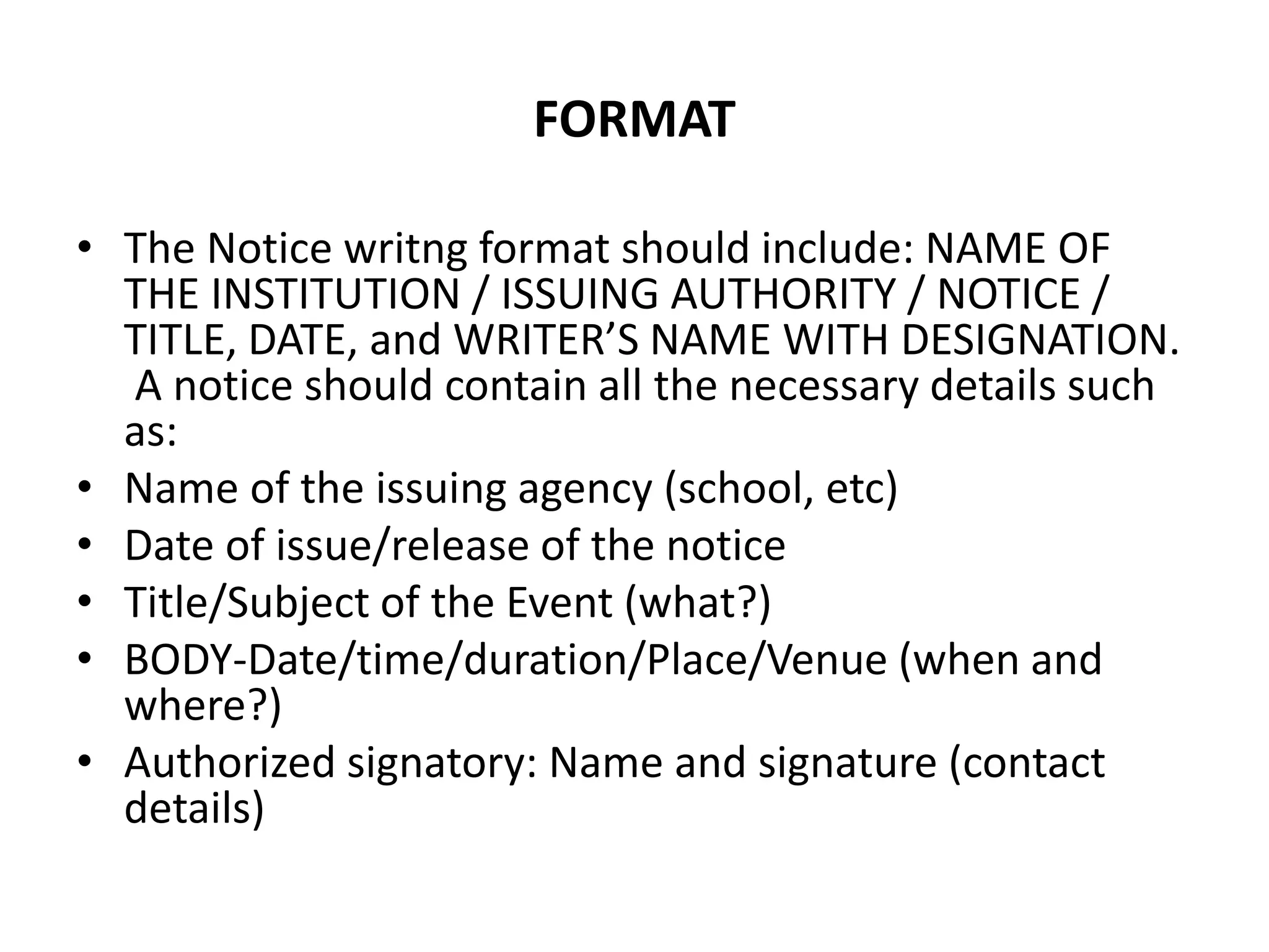 Notice writing | PPTX