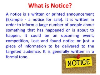 Notice and Letter writng for Secondary School students by M Prahallada ...