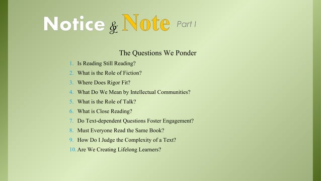 Notice and note | PPT