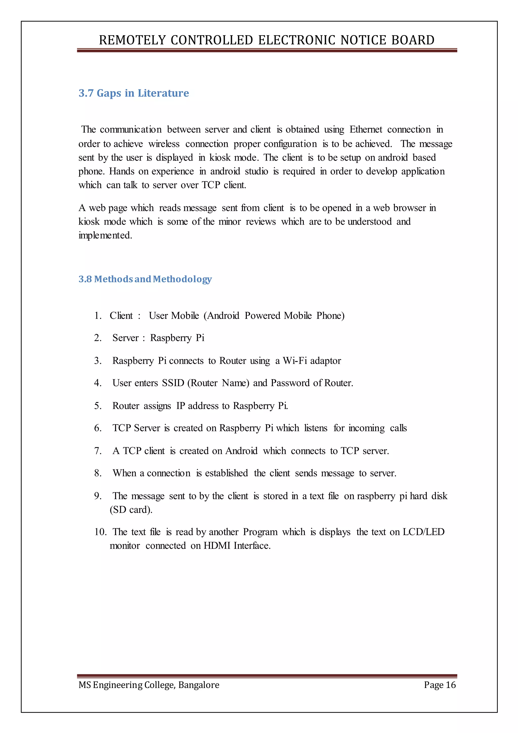 Electronic Notice Board Using Raspberry Pi And Android Phone Docx Operating Systems