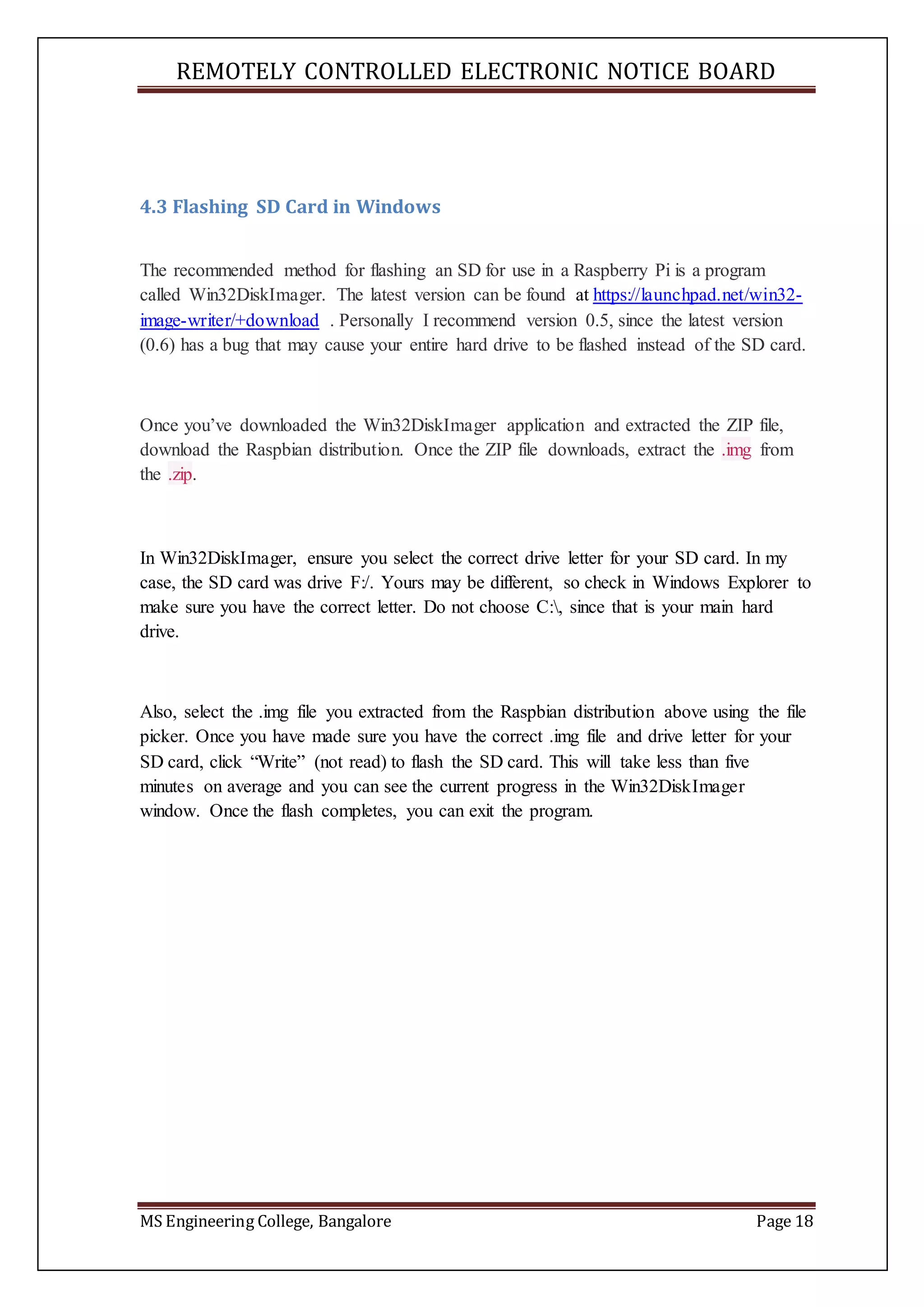 Electronic Notice Board Using Raspberry Pi And Android Phone Docx Operating Systems