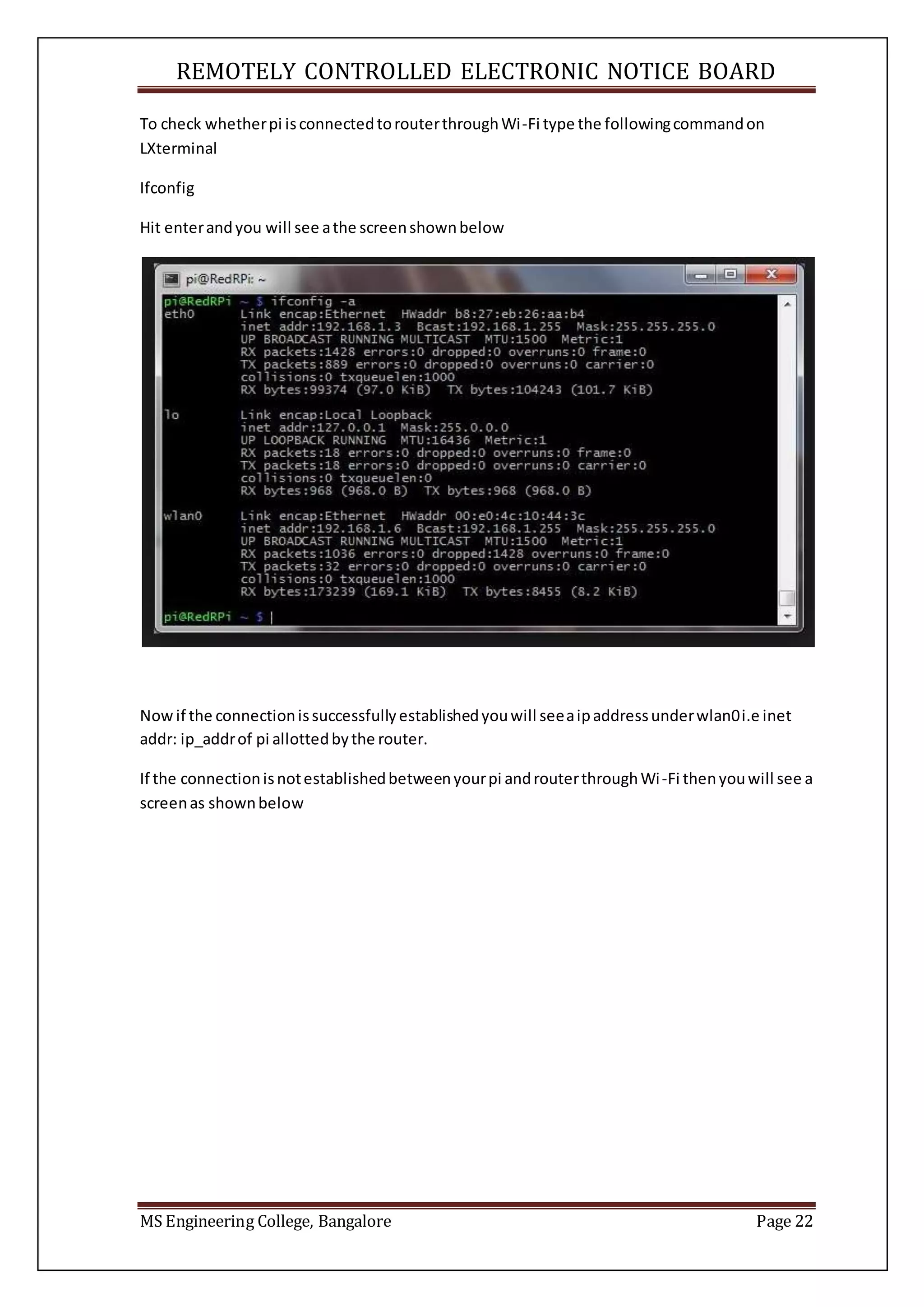 Electronic Notice Board Using Raspberry Pi And Android Phone Docx Operating Systems