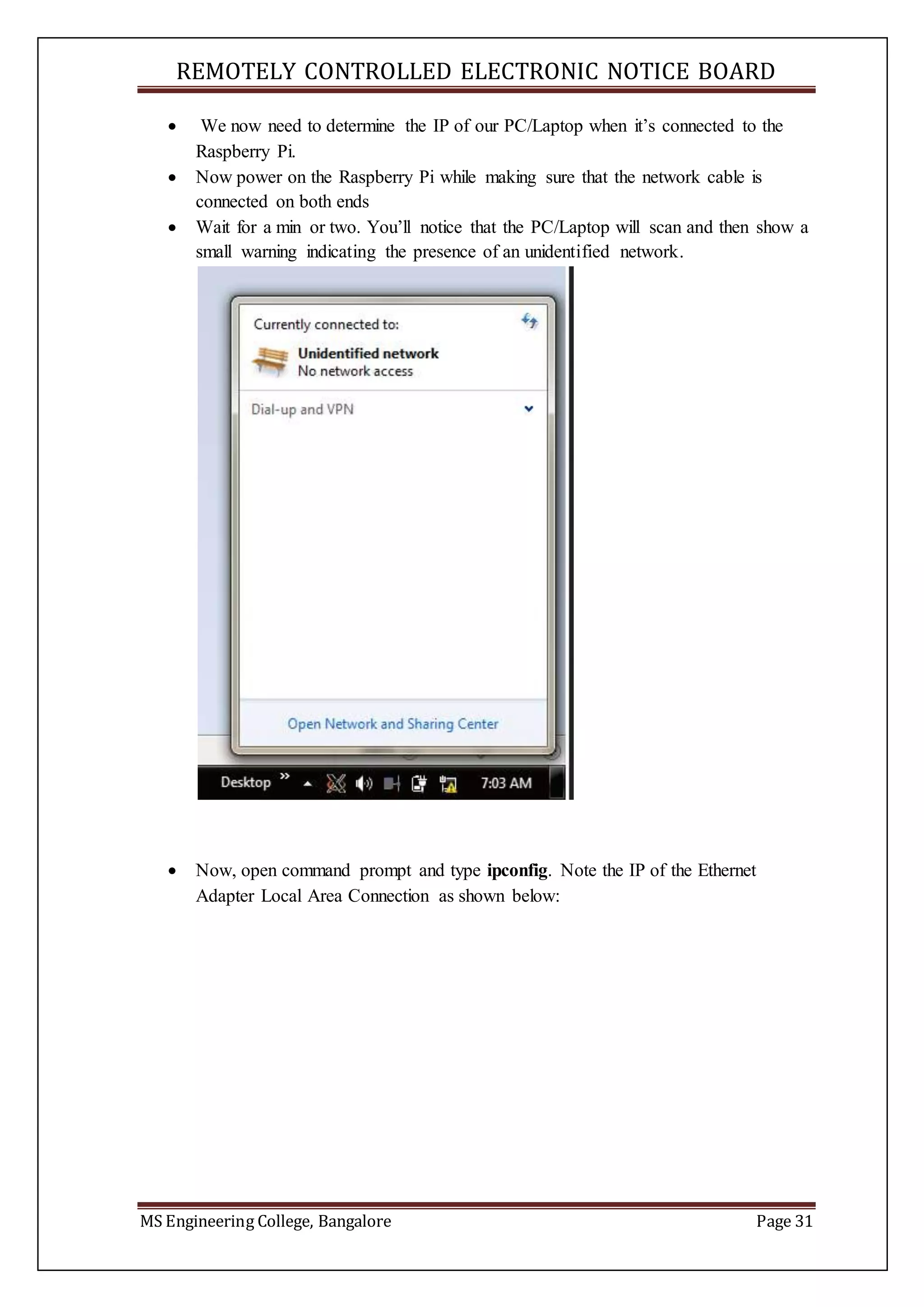Electronic Notice Board Using Raspberry Pi And Android Phone Docx Operating Systems