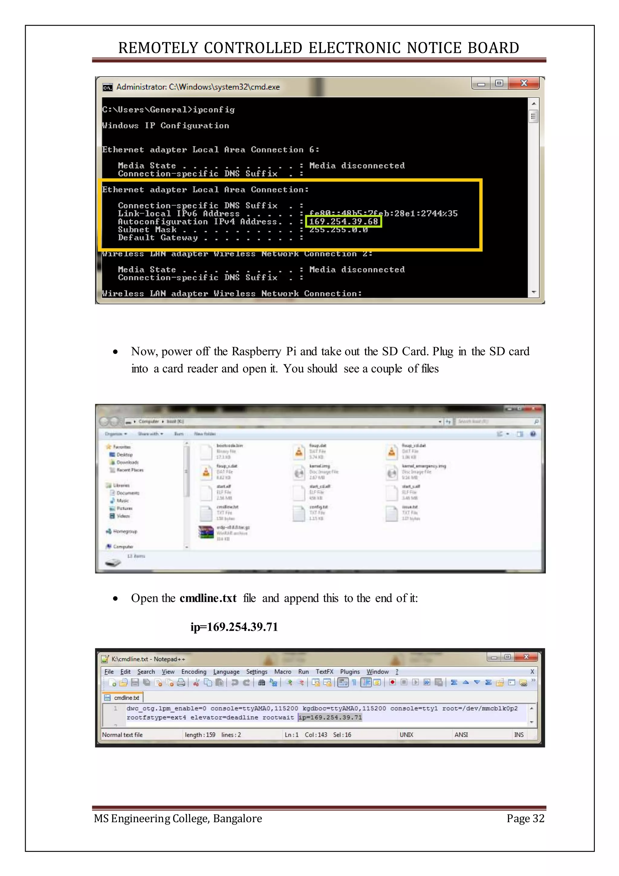 Electronic Notice Board Using Raspberry Pi And Android Phone Docx Operating Systems