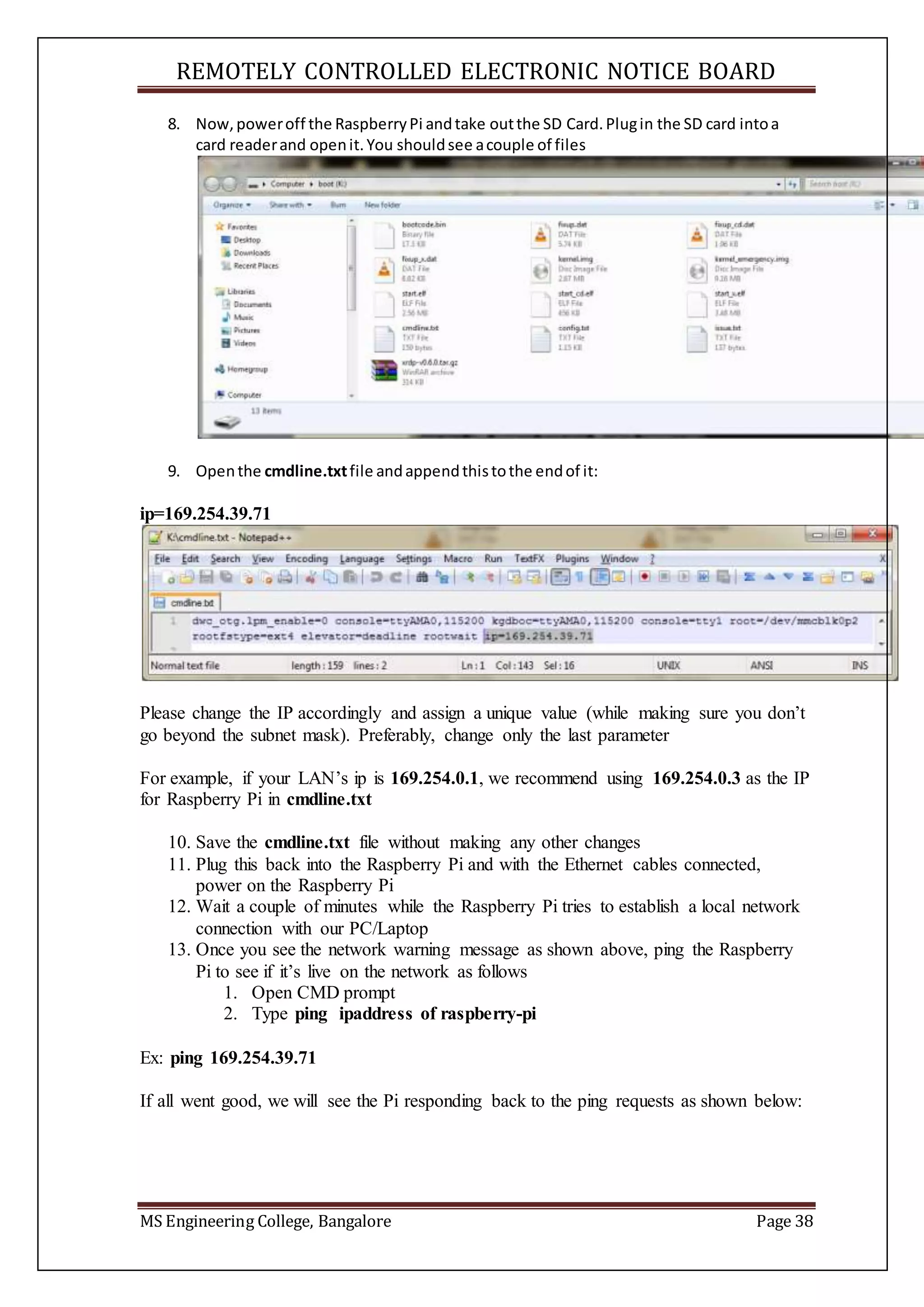 Electronic Notice Board Using Raspberry Pi And Android Phone Docx Operating Systems
