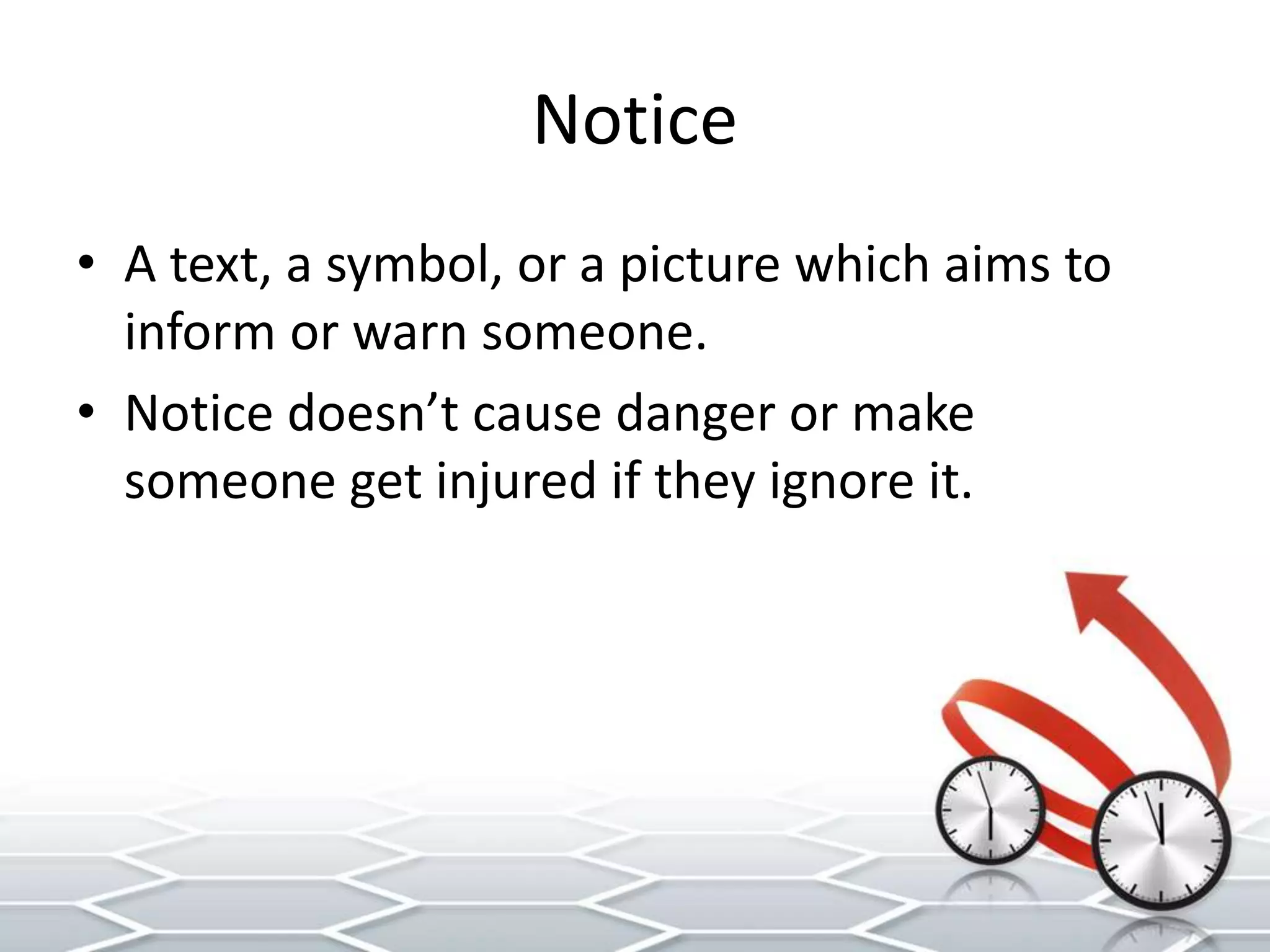 Notice, caution, warning | PPTX