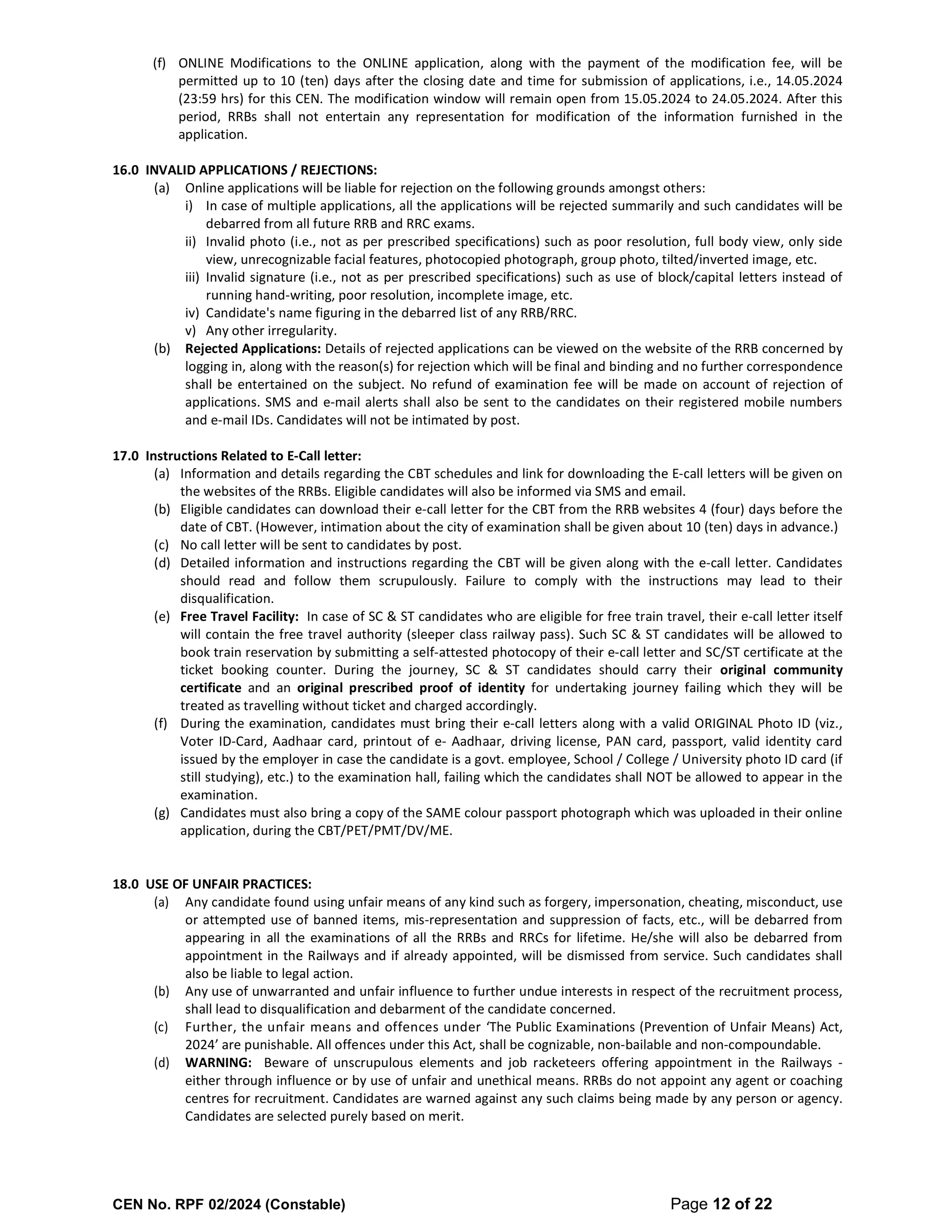 notice Constable RPF 02-2024_English.pdf | Resume Writing and Advice | Job Search