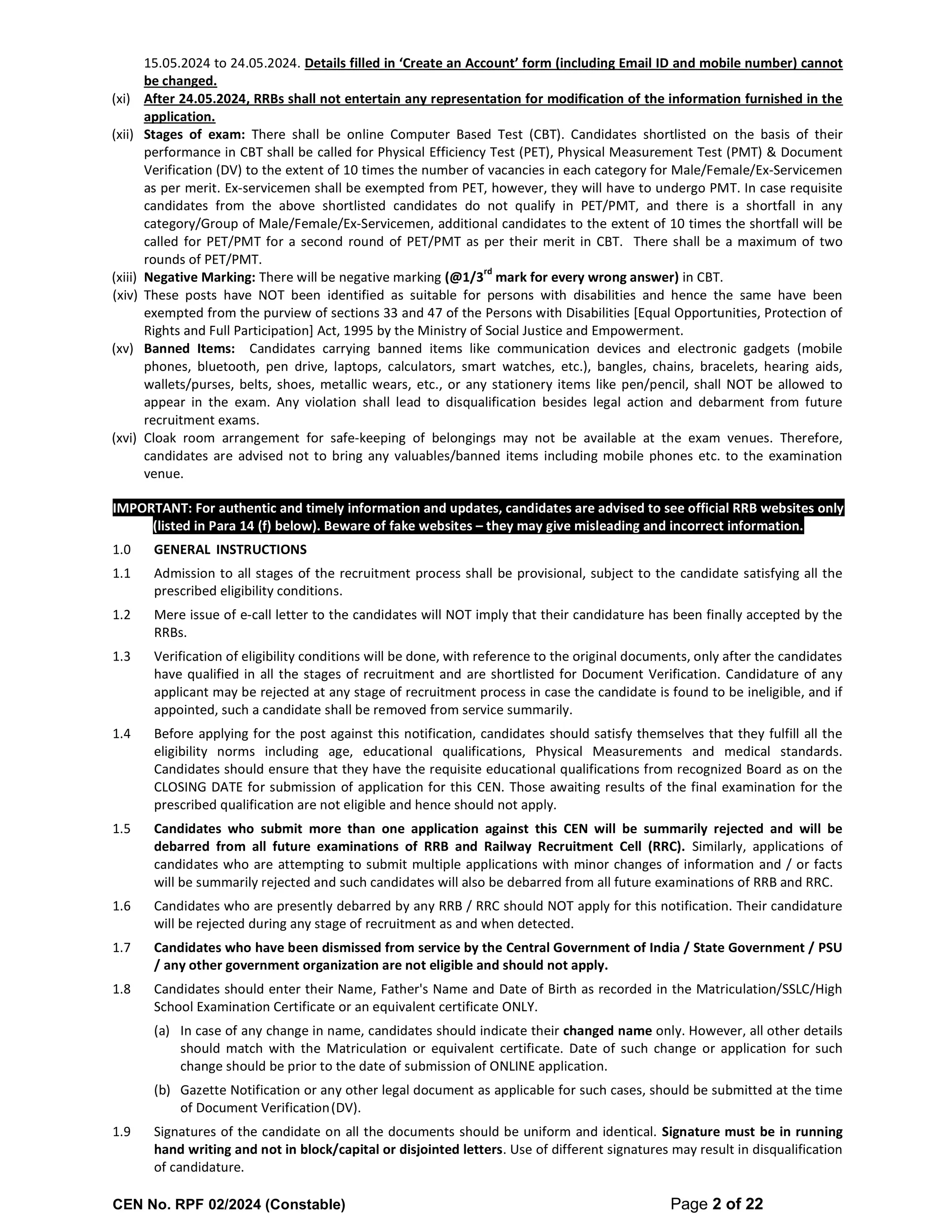 notice Constable RPF 02-2024_English.pdf | Resume Writing and Advice | Job Search