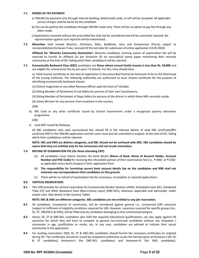 notice Constable RPF 02-2024_English.pdf | Resume Writing and Advice ...