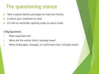 Notice and Note: Reading Non Fiction | PPTX