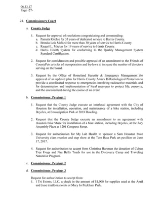 Notice of a Public Meeting Agenda - Harris County | PDF