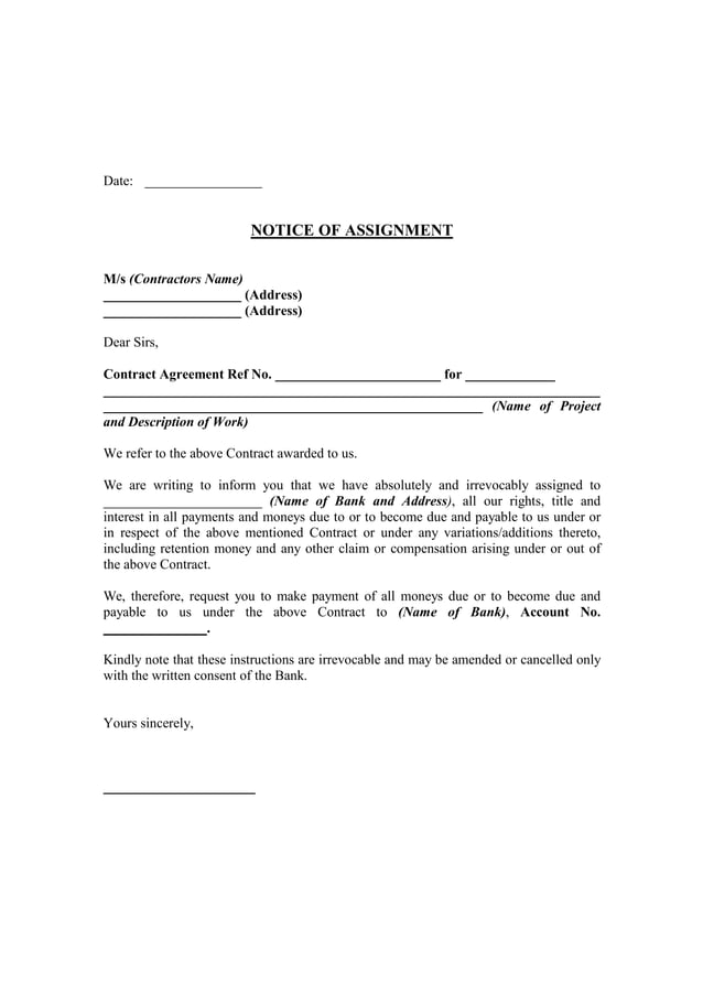 Notice of assignment | PDF