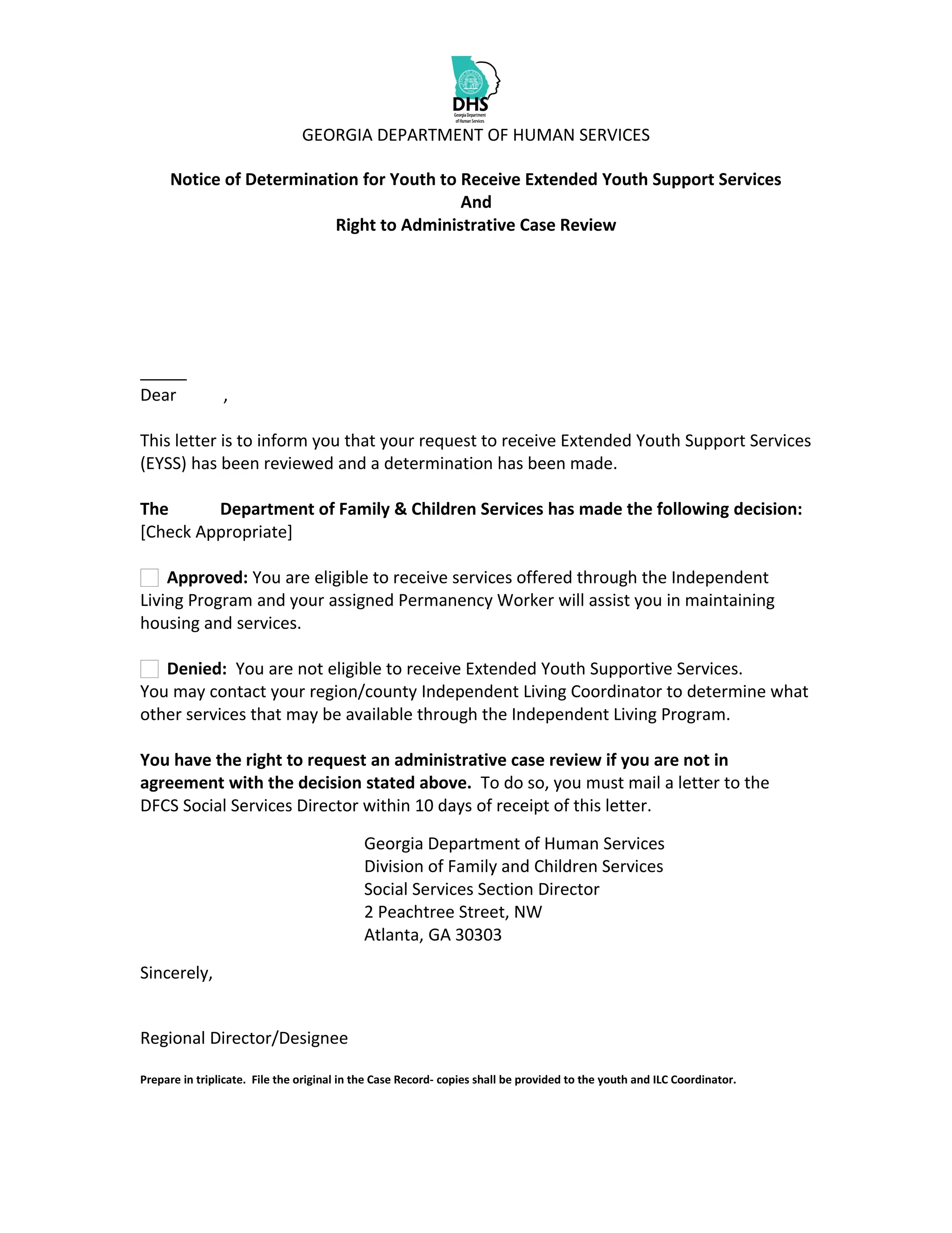 Notice of determination | DOC