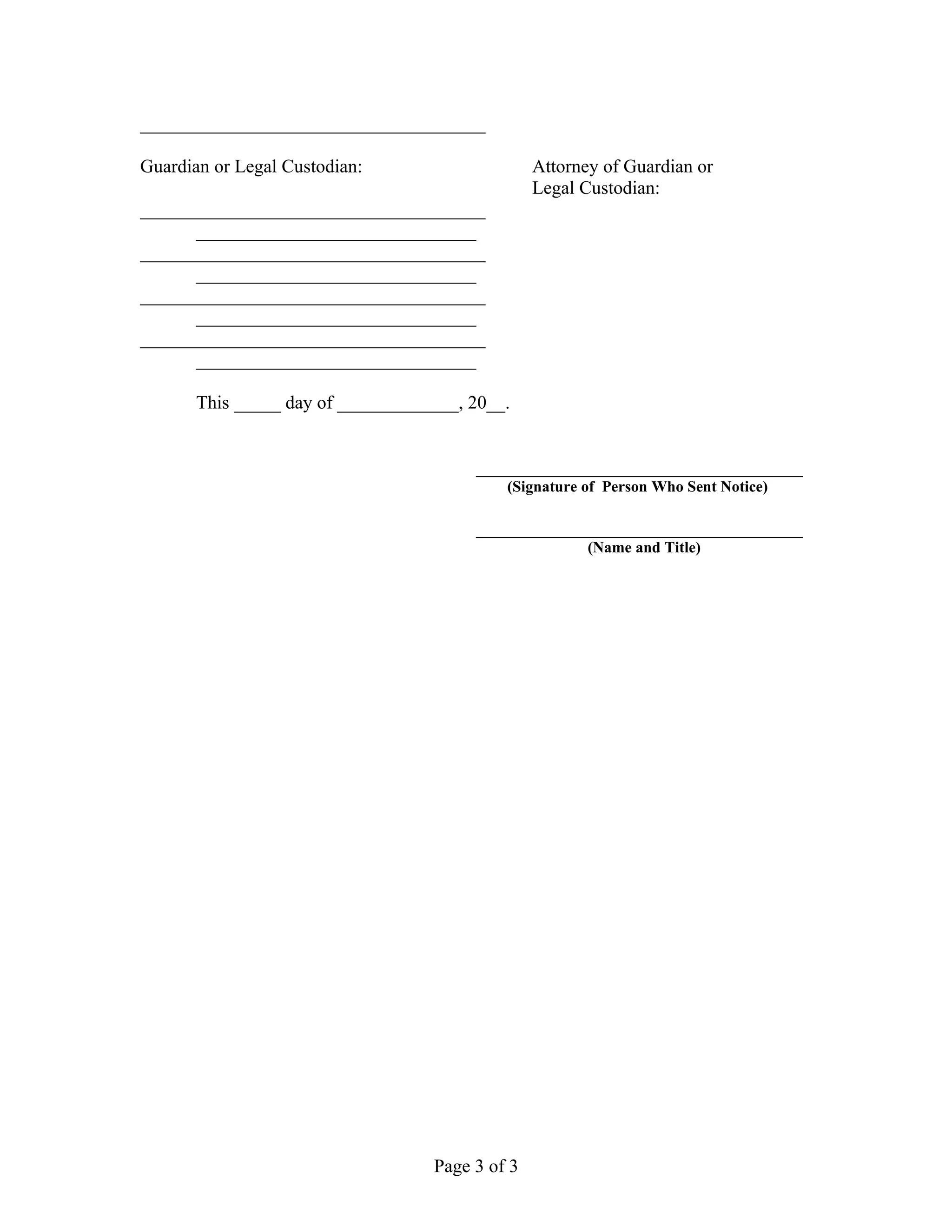 Notice of placement change form | DOC