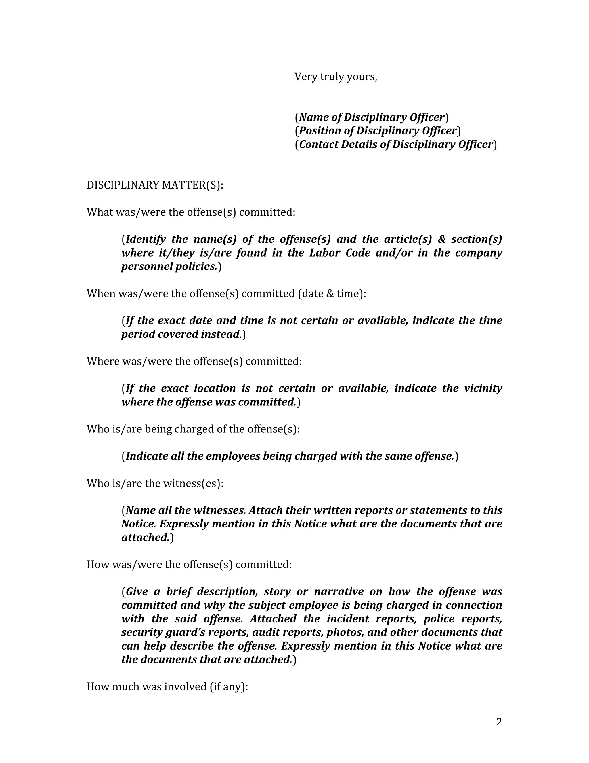 Notice to Explain WITH PREVENTIVE SUSPENSION (Sample Form) | PDF