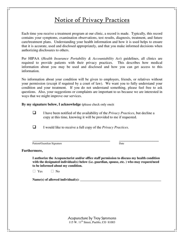 Noticeof Privacy Practices | PDF