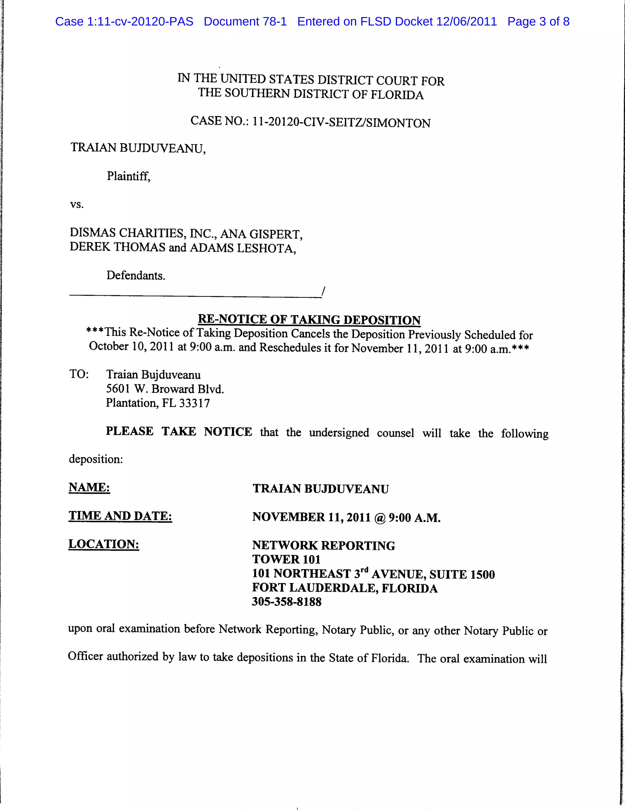 Notice of taking deposition | PDF