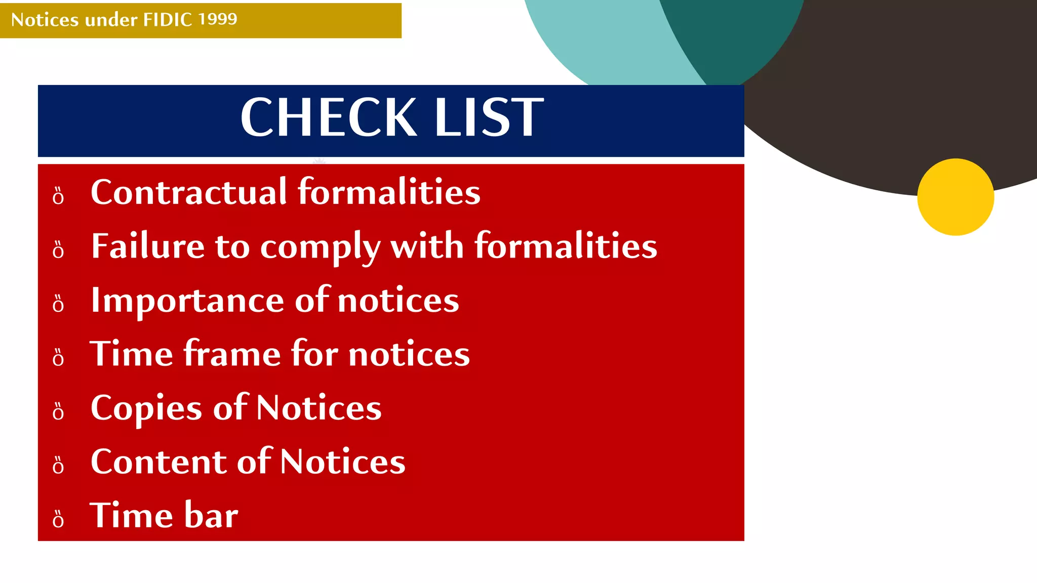 Notices Under Fidic 1999 2 Pdf