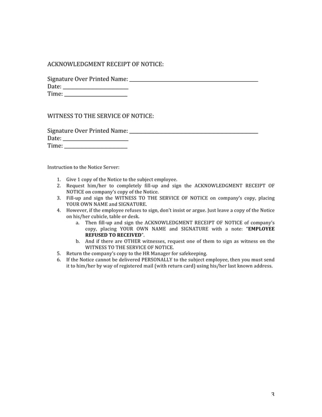 Notice to Explain SAMPLE FORM (First Notice) | PDF | Resume Writing and ...