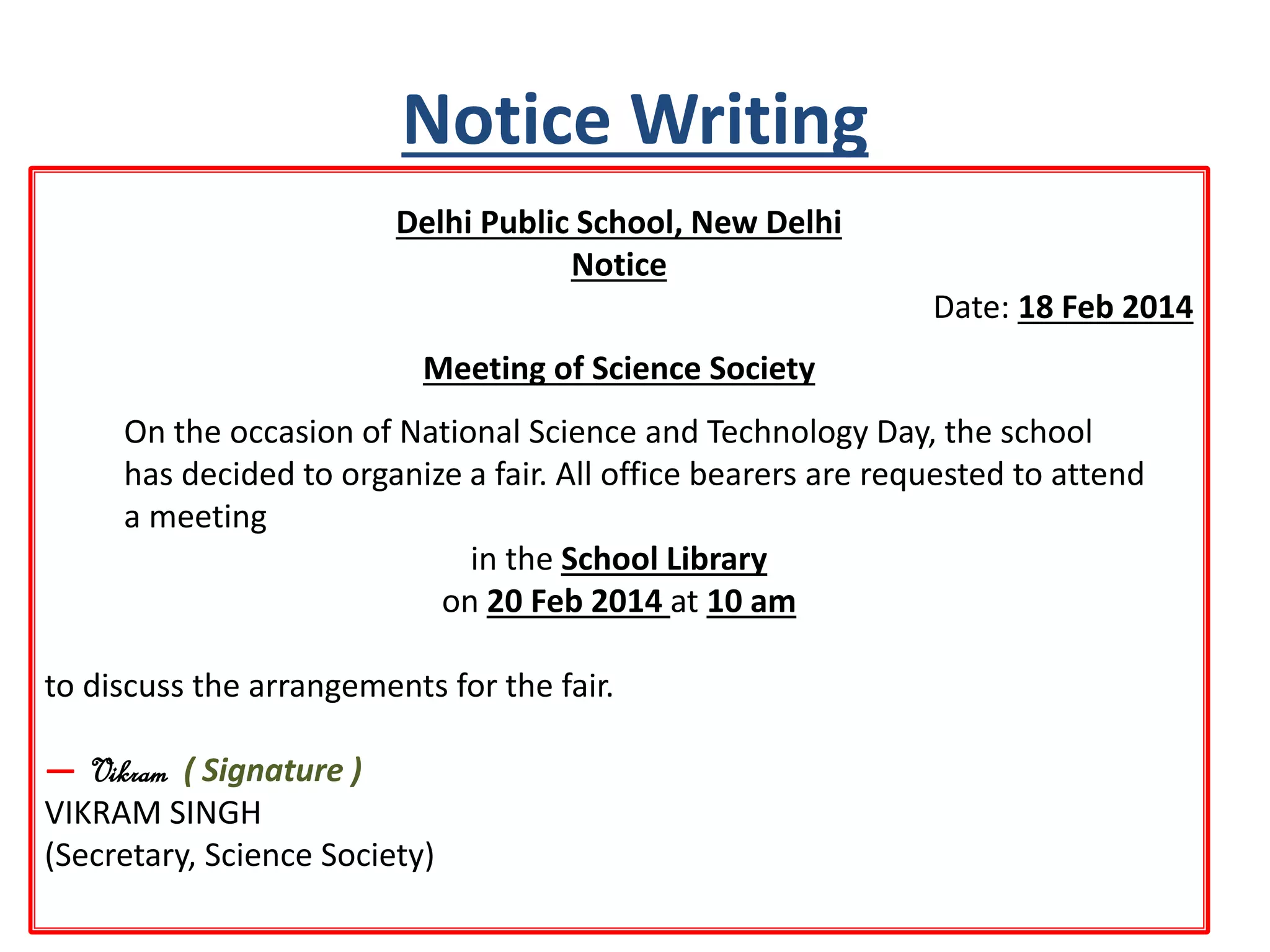 Notice writing | PPTX