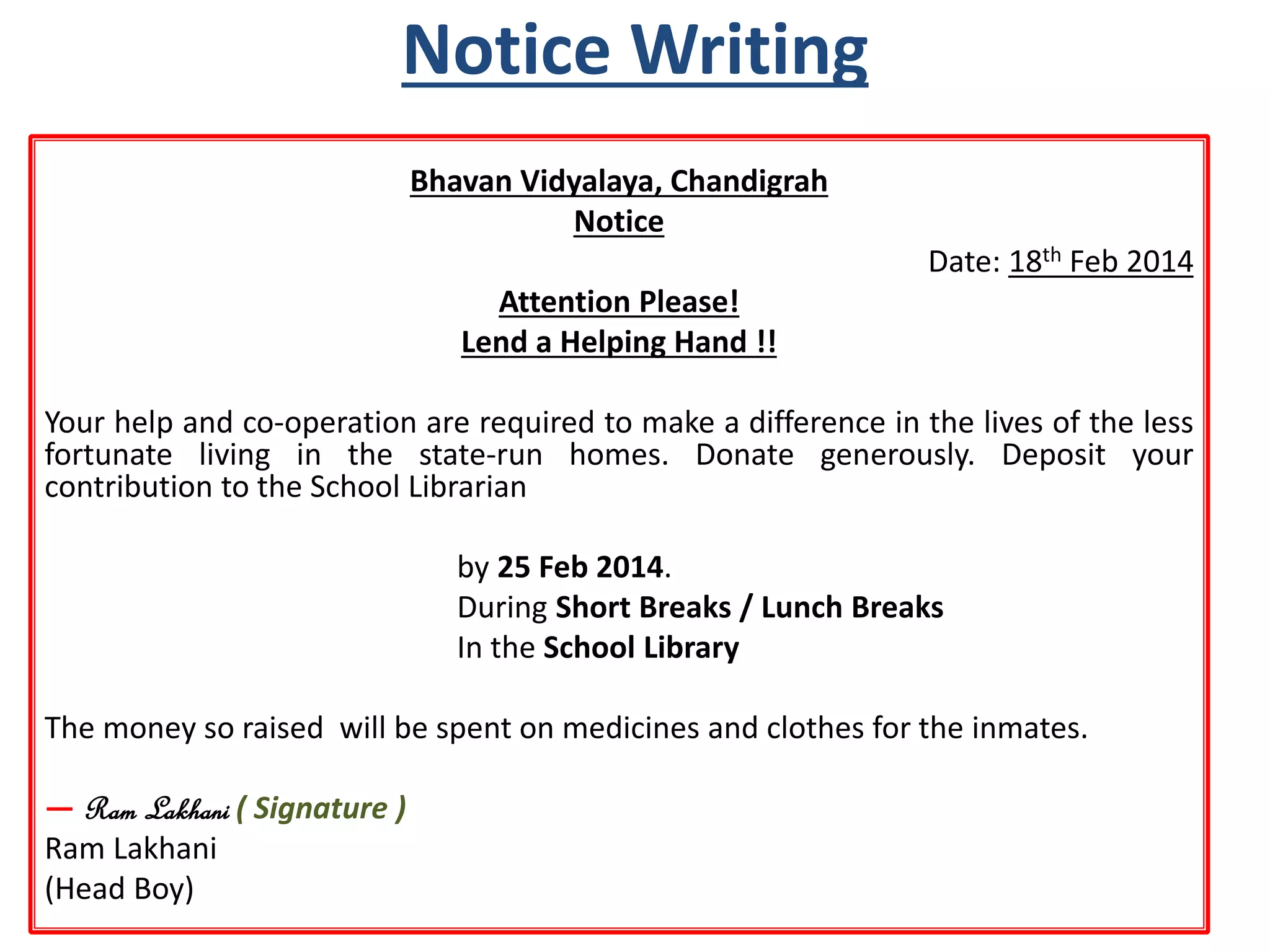 Notice writing | PPTX