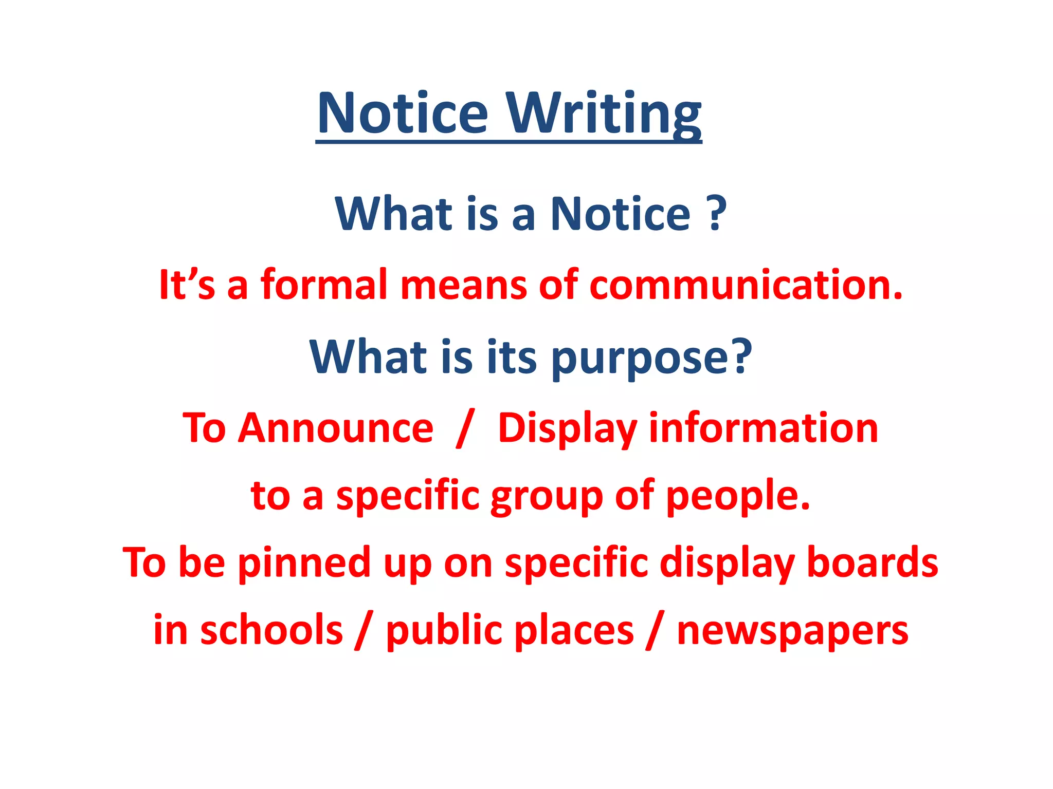 Notice writing | PPTX