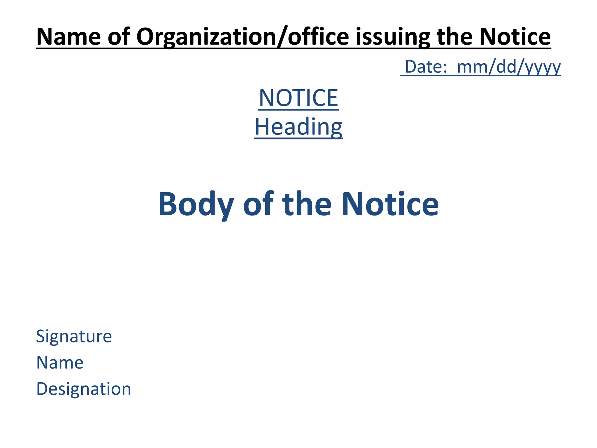 Notice writing | PPTX