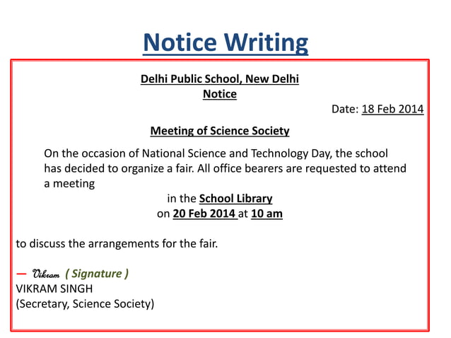 Notice writing | PPTX