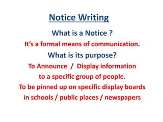 Notice writing | PPTX
